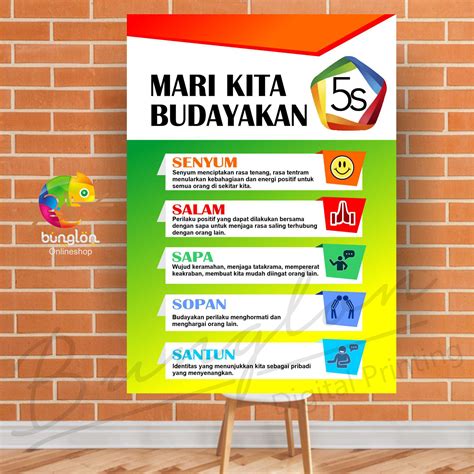 Poster Budayakan 5S Poster Anak SD Lazada Indonesia