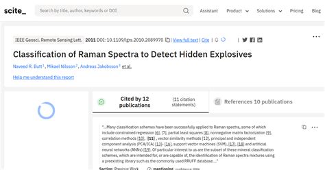Classification Of Raman Spectra To Detect Hidden Explosives Scite