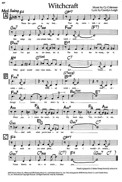 Witchcraft 爵士钢琴曲 钢琴谱 简谱