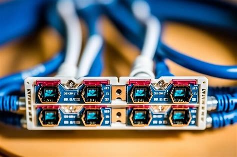 Ethernet Cables Linked To Server Rack For Improved Network Connectivity And Data Transfer