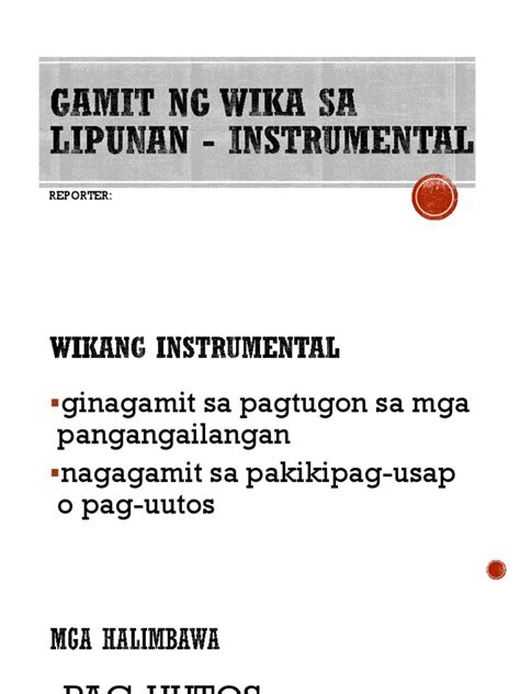 Halimbawa Ng Wika