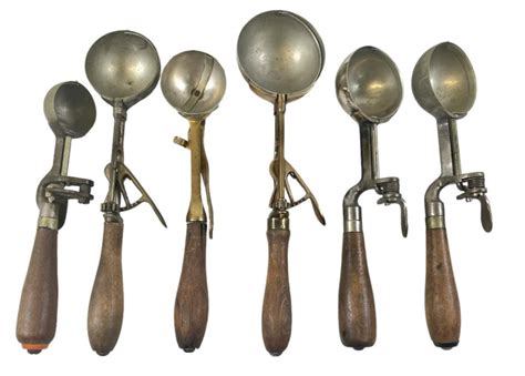 At Auction Antique Ice Cream Scoops And Dippers
