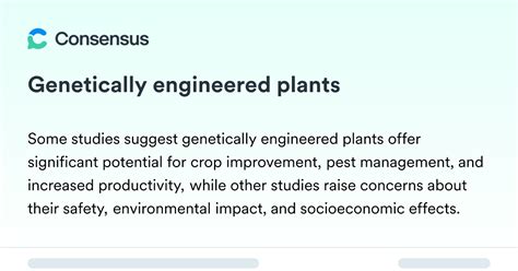 Genetically Engineered Plants Consensus Academic Search Engine
