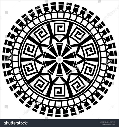 Polynesian Style Circular Shape Tattoo Maori Stock Vector Royalty Free