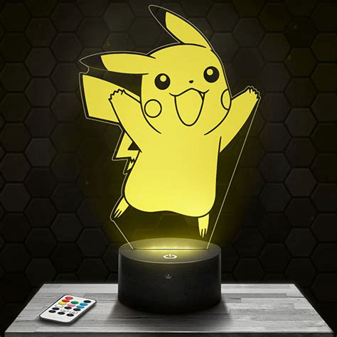 ¡lámpara Led 3d Pikachu Con La Base Que Elijas Pictyourlamp