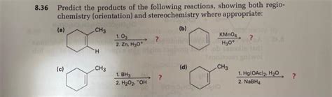 Solved 36 Predict the products of the following reactions, | Chegg.com