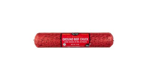 All Natural 80 Lean 20 Fat Ground Beef Chuck In Roll 10 Lb