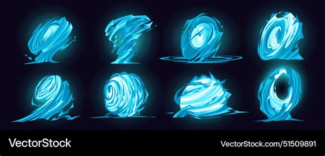Tornado Game Effect Comic Vfx Storm Vortex Vector Image