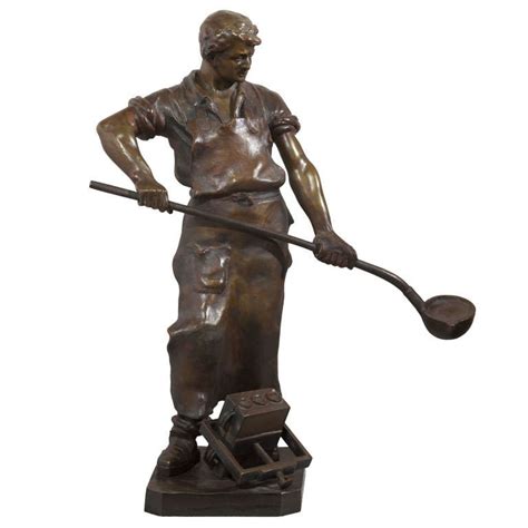 Bronze Statue Of Foundry Worker At 1stdibs Bronze Workers Still Clerk Bronze Bronze Statue