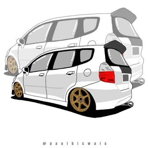 Honda Jazz Gd Modified With Gold Rims