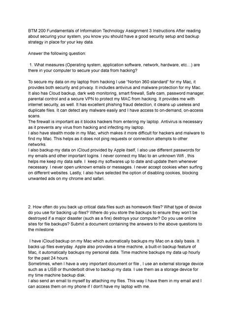 Btm Assignment 3 Btm 200 Fundamentals Of Information Technology
