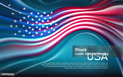 미국 국기 배경입니다 추상적인 미국 국기 비즈니스 브로셔의 색상에 있는 선의 흐릿한 패턴 미국 배너입니다 미국 애국 포스터 표지 전단지 벡터 디자인 7월에 대한 스톡 벡터