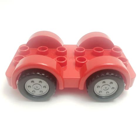 Lego Duplo 11841c01 Car Base 2 X 6 W Black Tires Flat Silver Wheels