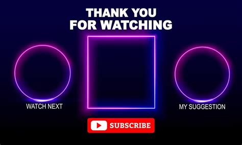 Premium Vector Youtube End Screen With Neon Background Youtube Video