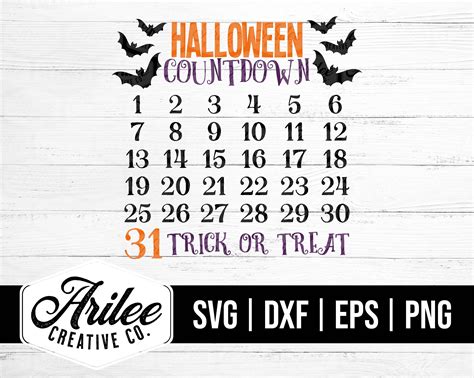 Halloween Svg Halloween Countdown Svg Halloween Calendar Etsy