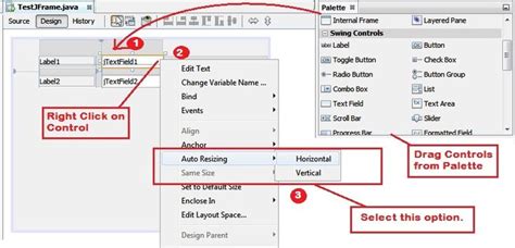 Design And Resize Swing Controls In Java Netbeans