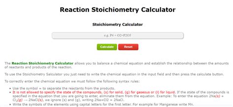 Stoichiometry Calculator Didactalia Material Educativo