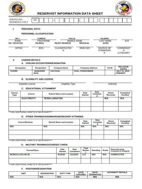 Rids Form Blank Pdf