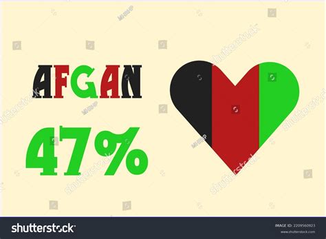 47 Percentage Afgan Flag Color Vector Stock Vector Royalty Free