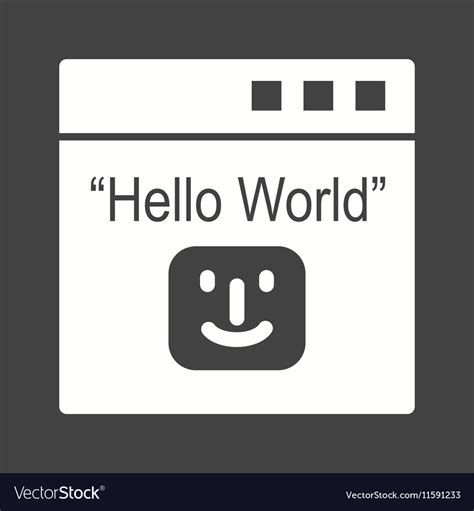Hello World Program Royalty Free Vector Image Vectorstock