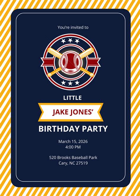 Free Baseball Invitation Templates Editable And Printable