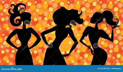 Muchachas De La Silueta Del Encanto Stock De Ilustración Ilustración