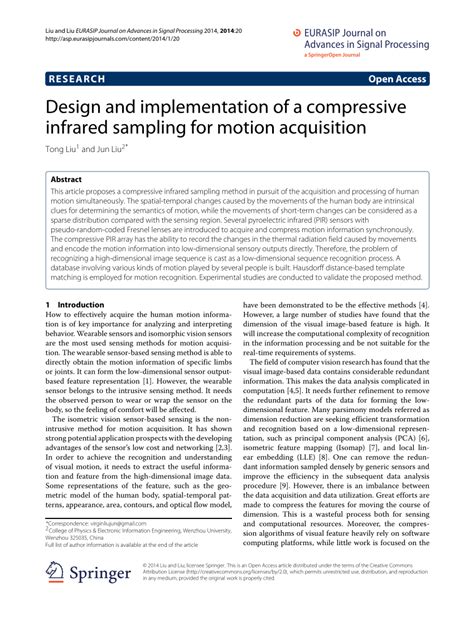 Pdf Design And Implementation Of A Compressive Infrared Sampling For