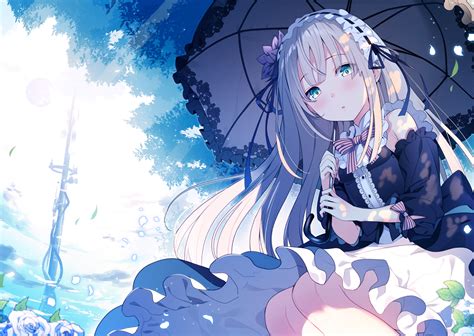Wallpaper Gadis Anime Payung Rambut Panjang 1530x1087 Richs