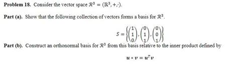 Solved Problem Consider The Vector Space R R Chegg