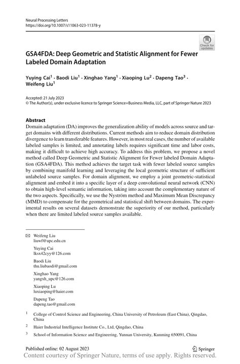 Gsa4fda Deep Geometric And Statistic Alignment For Fewer Labeled
