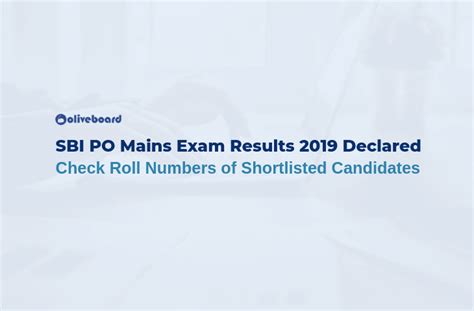 SBI PO Mains Result 2019 Check List Of Candidates Shortlisted Here