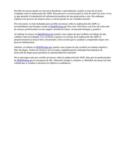 Ensayo Sobre La Replicación Del Adn Pdf Adn Gene