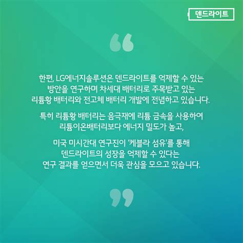 [배터리 용어 사전] Chapter 21 덴드라이트란 무엇일까요 네이버 포스트