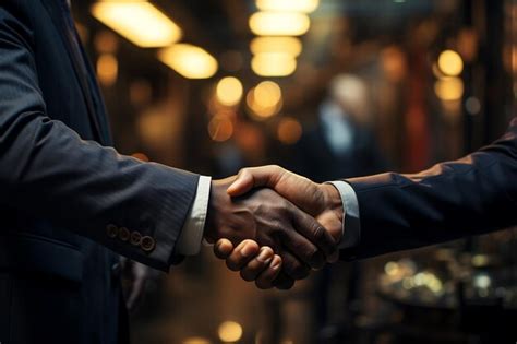 Premium Ai Image Closeup Of Businessman Handshake Generative Ai