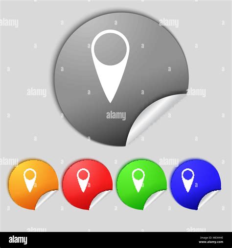 map pointer icon gps location symbol set colourful buttons vector