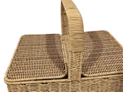 Buy Wholesale China Factory Rectangular Large Size Rattan Woven Basket Left And Right Sides With