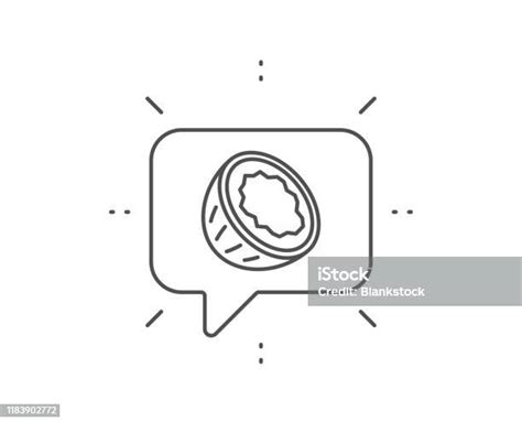 코코넛 라인 아이콘입니다 맛있는 너트 기호 비건 음식 벡터 0명에 대한 스톡 벡터 아트 및 기타 이미지 0명 고급 기포