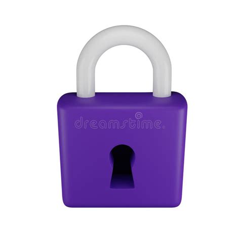 3d Lock Icon Render Cartoon Padlock Object Clipart Online Information Security Cyber Privacy
