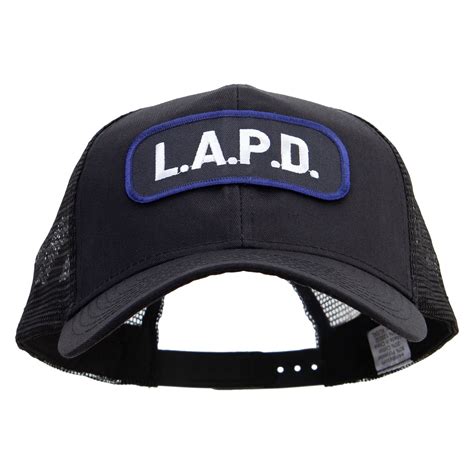 Text Law And Forces Patched Lapd Big Size Solid Cotton Twill High Profile Mesh Prostyle Cap