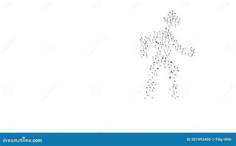 3d Rendering Of Nails In Shape Of Symbol Of Usb Cable With Shadows Isolated On White Background