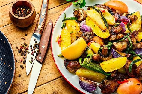 감자로 구운 고기 사진 배경 및 무료 다운로드를위한 그림 Pngtree