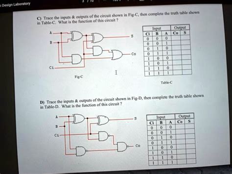 Solved Design Laboratory C Trace The Inputs Outputs Of The Circuit