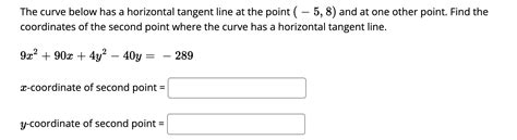 Solved The Curve Below Has A Horizontal Tangent Line At The