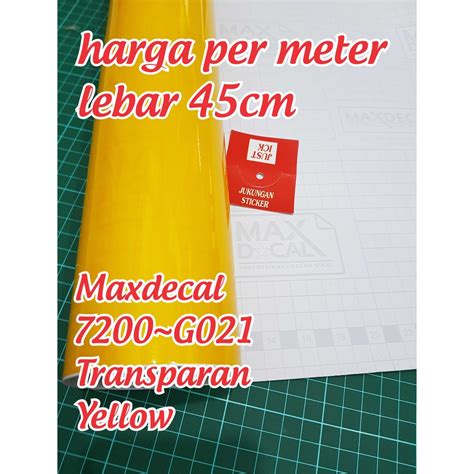Jual Stiker Max Decal Tembus Pandang Kuning Sticker Vinyl Maxdecal Transparan Glossy Yellow