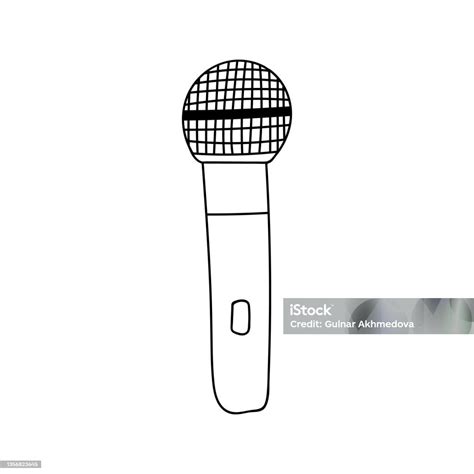 벡터의 마이크 아이콘을 낙서합니다 벡터에서 손으로 그린 마이크 아이콘 벡터의 낙서 마이크 그림 그리기에 대한 스톡 벡터 아트 및