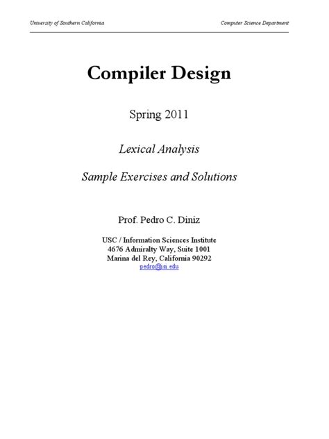 Lexical Analysis Sample Pdf Regular Expression Theory Of Computation
