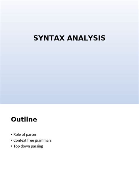 51114 Compiler Design Syntax Analysis Top Down Pdf Parsing Linguistics