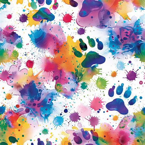 Paw Print Watercolor Stock Illustrations 8923 Paw Print Watercolor