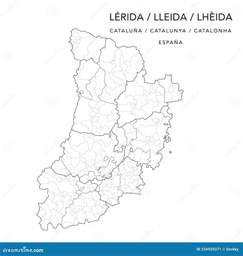 Administrative Map Of The Province Of Lleida As Of 2022 Spain