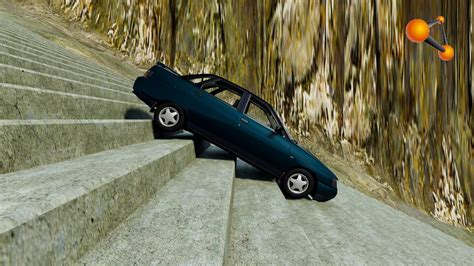 Bng Cars Vs Stairs 67 Beamngdrive Racing Crush Youtube